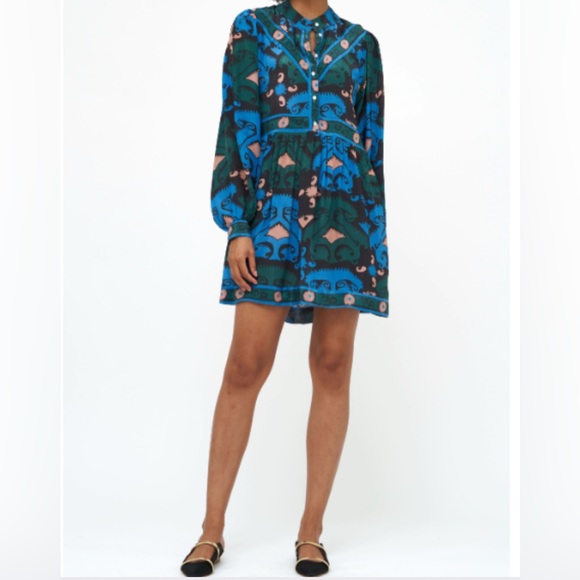 Oliphant | Dresses | Oliphant Uzbek Mini Shirt Dress In Blue | Poshmark